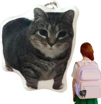 Generico Keychain Cat - Torche de chaton rotative dr&ocirc;le - Pendentifs doreille Cat | PP Cotton Funny Bag Charm Chart Security Key-ring | Unique Charm Black Cat 