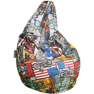 Happers Pouf Poire Imprim&eacute; Route 66 Happers XXL