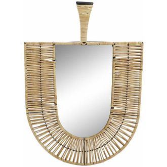 DKD Home Decor Dkd Home Decor - Ratan Mirror 52x2,5x72 natürlicher Braunlüfter Ratan Multikolenmaterial Familienfarbspiegel Details