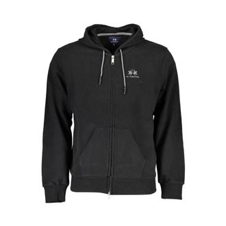 La Martina Schwarzer Baumwoll-Kapuzenpullover - - Sweatshirts & Hoodies - Herren - Schwarzk - XL