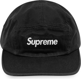 SUPREME Ausgeblichene Camp II Chino-Twill-Baseballkappe - Schwarz