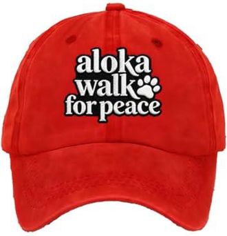Generic Broderie &agrave; la main Unisexe Marche pour Peace Hat Moines et Aloka Dog Peace Walking Casquette de baseball, Rouge, Taille unique