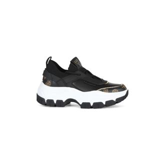 Guess Sneakers mit Logo-Print aus Stoff und Kunstleder - - Shoes - Damen - Schwarzk - 35 EU