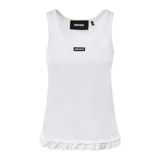 Rotate Rotate Birger Christensen, Femme, Tops, Blanc, Taille: 40 FR D&eacute;bardeur &agrave; Volants