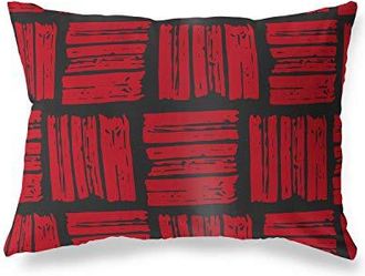 Bonamaison Le Jardin du Lin Kissenbezug Zierkissenbezug Rot-Schwarz Kissenbezug, Für Bett, Auto, Sofa, Haus, Wohnzimmer, Schlafzimmer, Dekoration, 45x60 Cm - Ent
