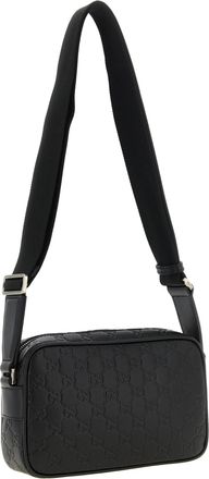 Gucci Mens Black Calfskin Crossbody Bag