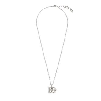 Dolce & Gabbana Halskette mit logo-f&ouml;rmigem Anh&auml;nger - - Accessories - Damen - Grau - ONE SIZE