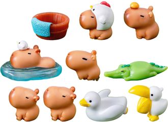 Generico Capibara-Figuren aus Kunstharz: Set mit 10 Mini-Tieren, Dekoration f&uuml;r den Schreibtisch, Zubeh&ouml;r f&uuml;r Landschaften, Tisch f&uuml;r B&uuml;ro zu Hause | M&auml;dchen