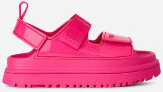 UGG GoldenGlow Glossy Sparkles Sandale f&uuml;r Kinder in Deep Coral, Gr&ouml;&szlig;e