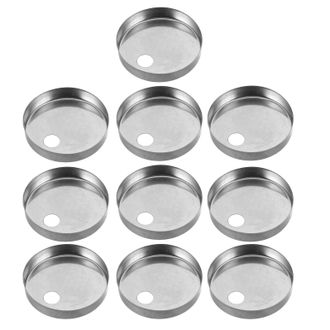 Angoily 10 St&uuml;ck Teiliges Wc-Sitz-scharnier-abdeckungen aus Edelstahl Dekorative Toilettenschrauben-abdeckungen Rostfrei Sicherer Halt Einfache Montage Modern