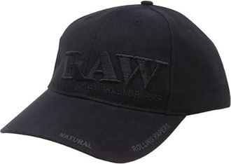 Raw Casquette de Baseball Snapback Plate Taille unique - Noir sur noir - Total Black
