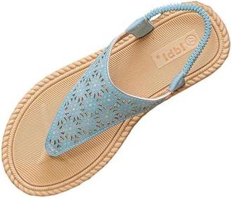 Generic Sandales plates l&eacute;g&egrave;res et &eacute;l&eacute;gantes pour femme - Bout ouvert - Couleur unie - Respirantes - Confortables - D&eacute;contract&eacute;es - Chaussures d&eacute;t&eacute; et de plag