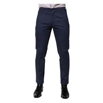 Dolce & Gabbana Blaue Baumwoll-Zulaufende Formale Hose - - Trousers - Herren - Blau - M