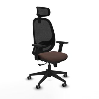 Piqueras y Crespo Stuhl mit leisen Rollen von Cilanco mit 2D-Armlehnen, h&ouml;henverstellbare Lendenwirbelst&uuml;tze und h&ouml;henverstellbares Kopfteil und Neigung, Schwarz/Dunkel