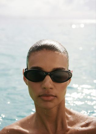 Mango Lunettes de soleil monture plastique noir - Femme - Taille unique - MANGO