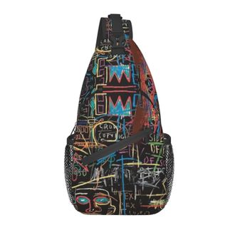 AOOEDM Lustige Umhängetasche Casual Crossbody Graffiti Umhängetasche Cooler Rucksack Chest Daypack für Outdoor