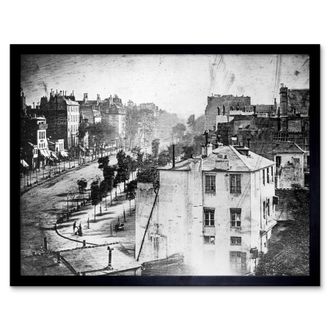Fine Art Prints Daguerre Boulevard Tempel Paris 1838 Früh Gerahmter Druck 30x40 cm