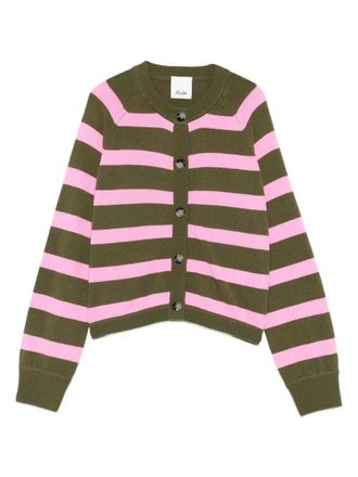 Allude Gestreifter Cardigan - Gr&uuml;n