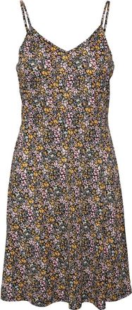 Vero Moda VERO Moda Damen Vmjeasy Singlet Short Dress JRS Kleid, Black/AOP:Cille Radiant Yellow, XS EU