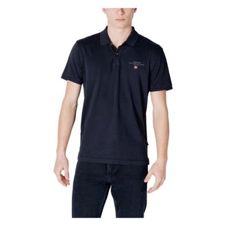 Napapijri Blaues Baumwoll-Poloshirt mit Knopfleiste - - Tops - Herren - Blau - S