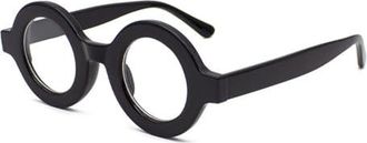 Generic Petites lunettes de soleil rondes pour femmes cadre lettre cadre lunettes légères montures, Noir/transparent, Taille unique