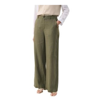 Part Two Femme, Pantalons, Gris, Taille: 46 FR Pantalon Large en Lin