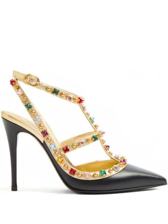 Valentino Garavani escarpins &agrave; ornements Rockstud 100 mm - Noir