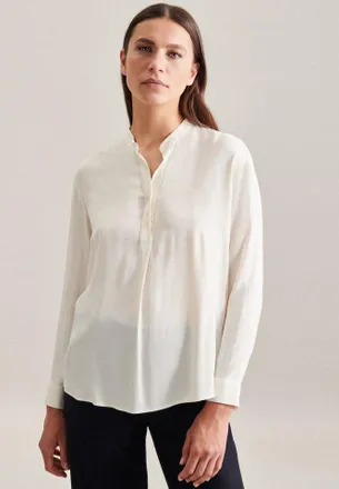 Seidensticker Klassische Bluse 1/1 V-Neck Uni