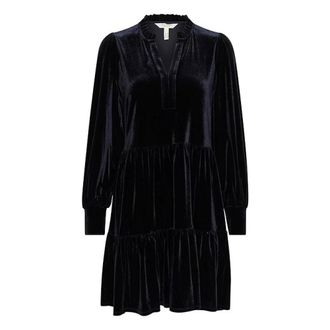 Part Two Samtkleider mit R&uuml;schen - - Dresses - Damen - Blau - 2XS