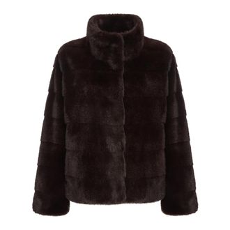 Cesare Gaspari Faux Fur Turtle Collar Jacket - - Jackets - Damen - Braun - L