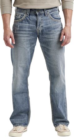 Silver Jeans Co Gordie-Jeans für Herren, lockere Passform, gerades Bein, Helles Indigo, 31W / 30L