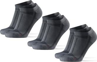 Danish Endurance Chaussettes Courtes de Running Longue Distance, Respirantes & Anti-Ampoules, Homme Femme, 3 Paires, Gris/Noir, 43-47
