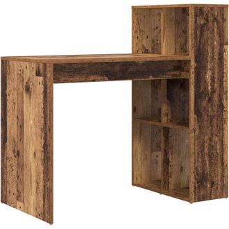 vidaXL Vidaxl - Tisch mit Regal Altholz 108 x 55 x 103,5 cm Holzwerkstoff