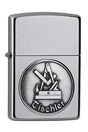 Zippo Sturmfeuerzeug - Joiner, Street Chrome, Emblem - Nachfüllbar - Wiederverwendbar - Windfestes Design - Geschenkbox - Made in USA