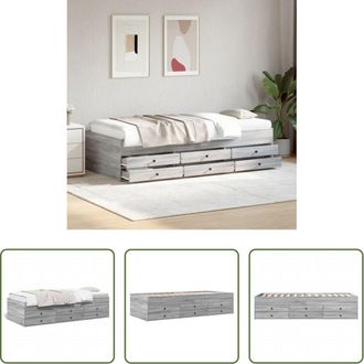 vidaXL vidaXL Schlafsofa - Tagesbett mit Schubladen ohne Matratze Grau Sonoma 90x200 cm