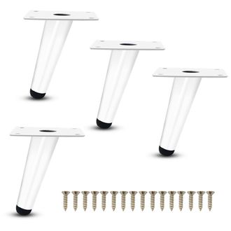 Generic Verstellbare M&ouml;belbeine Aus Metall - 4 St&uuml;ck rutschfeste Sofa Beine, Bett F&uuml;&szlig;e F&uuml;r Tisch, TV-St&auml;nder, Schr&auml;nke, Verdickte St&uuml;tzf&uuml;&szlig;e Mit Gummipads(Wei&szlig;