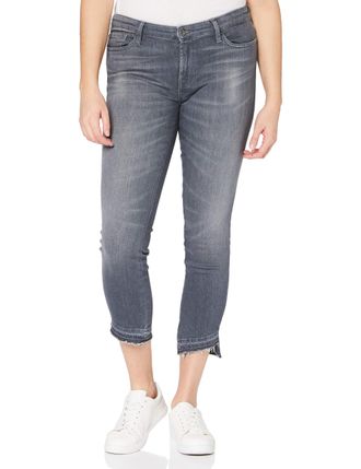 7 For All Mankind Womens Pyper Crop Jeans, Grey, 23