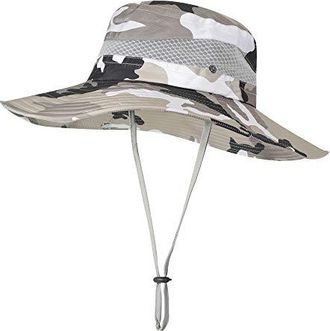 ZLYC Eté Camouflage Chapeau de Soleil Safari Chapeau pour Homme(Camo Kaki),Taille Unique