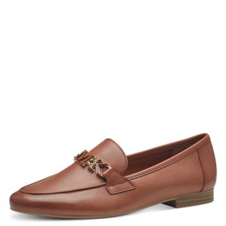 Marco Tozzi by Guido Maria Kretschmer Damen Loafer mit Absatz aus Leder Elegant, Braun (Cognac Nappa), 37 EU