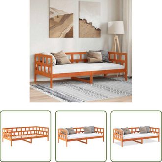vidaXL Holzbett - Tagesbett ohne Matratze Wachsbraun 80x200 cm Massivholz Kiefer