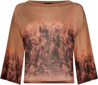 Liu Jo Femme, Blouses et Chemises, Brun, Taille: 36 FR Printed Jumper