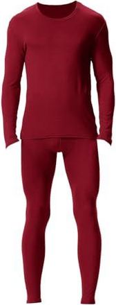 Generic Sous-vêtement thermique 2 pièces pour homme - Sous-vêtement thermique pour homme - Coupe ajustée - Col rond - Legging haute élasticité - Léger et conf