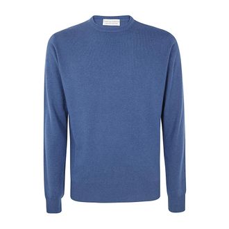 FILIPPO DE LAURENTIIS Stilvolles Langarmshirt mit Rundhalsausschnitt - - Knitwear - Herren - Blau - 2XL