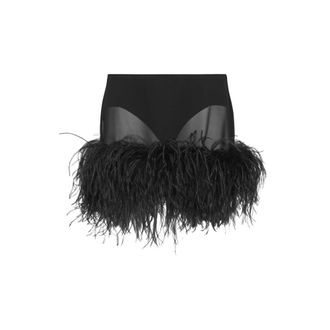 The Attico Femme, Jupes, Bleu, Taille: 38 FR Feather Mini Skirt