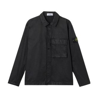 Stone Island Homme, Vestes, Noir, Taille: 2XL Chemise-veste confort avec poche