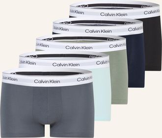Calvin Klein 5er-Pack Boxershorts Icon Cotton Stretch Low Rise gruen