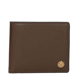 Versace Hommess Portefeuille Cuir Marron/Ch&acirc;taigne