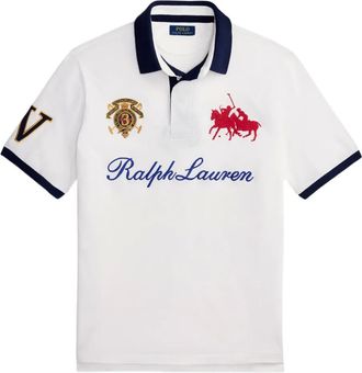 Polo Ralph Lauren polo en r&eacute;sille &agrave; &eacute;cusson brod&eacute; - Blanc