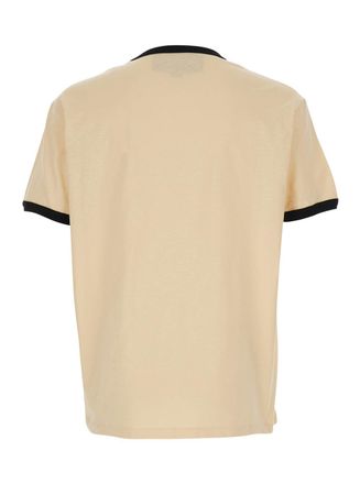 Valentino Mens Crew Neck T-Shirt Beige Cotton T-Shirts And Polos