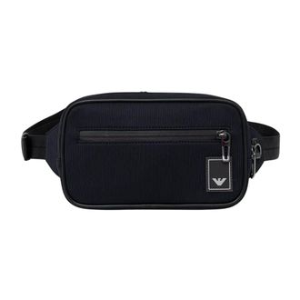 Emporio Armani Logo-Patch G&uuml;rteltasche - - Bags - Herren - Blau - ONE SIZE